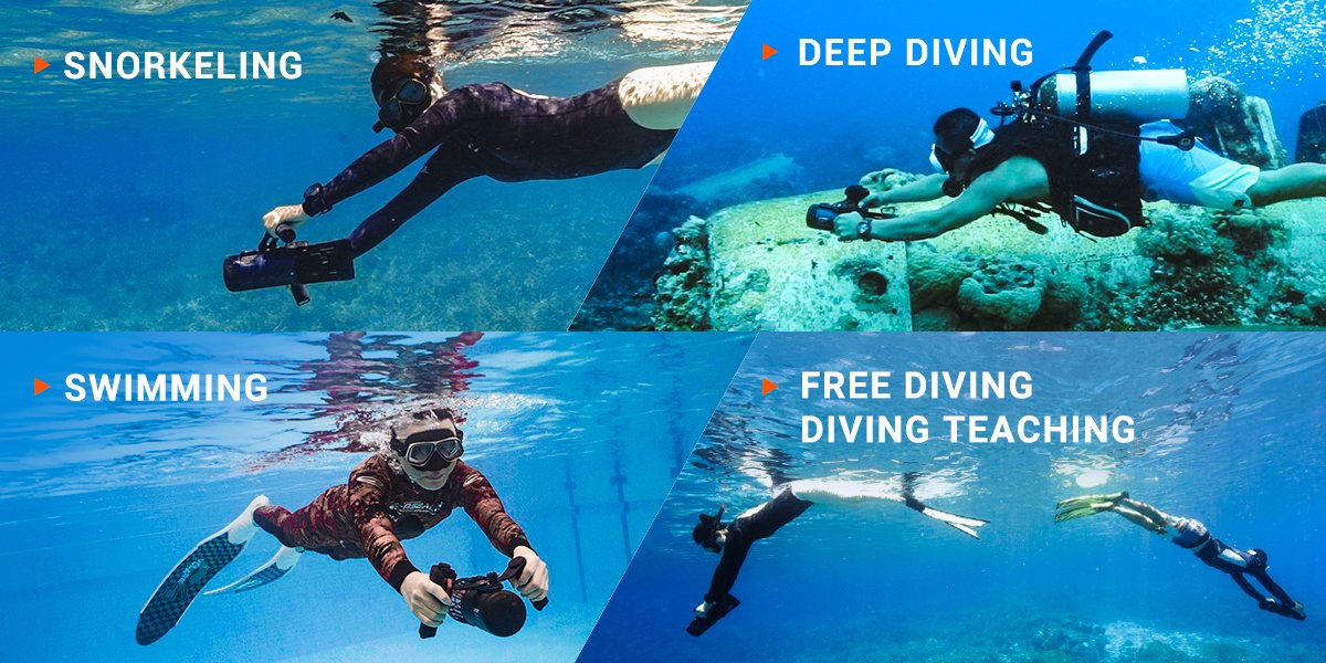 2 in 1 dual jet Electric Scuba Propulsion Underwater Scooter